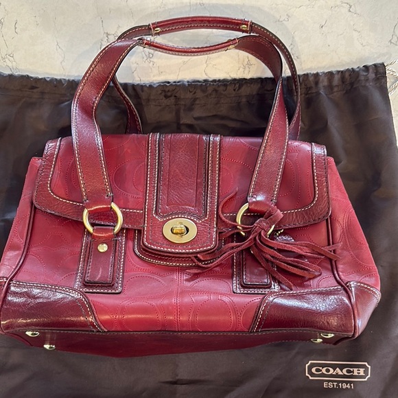 Coach | Bags | Coach Red Leather Womens Bag | Poshmark
